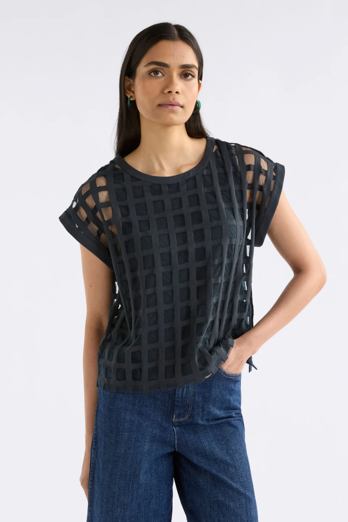 Elk Grid Burnout Top - Space Blue | Mookah