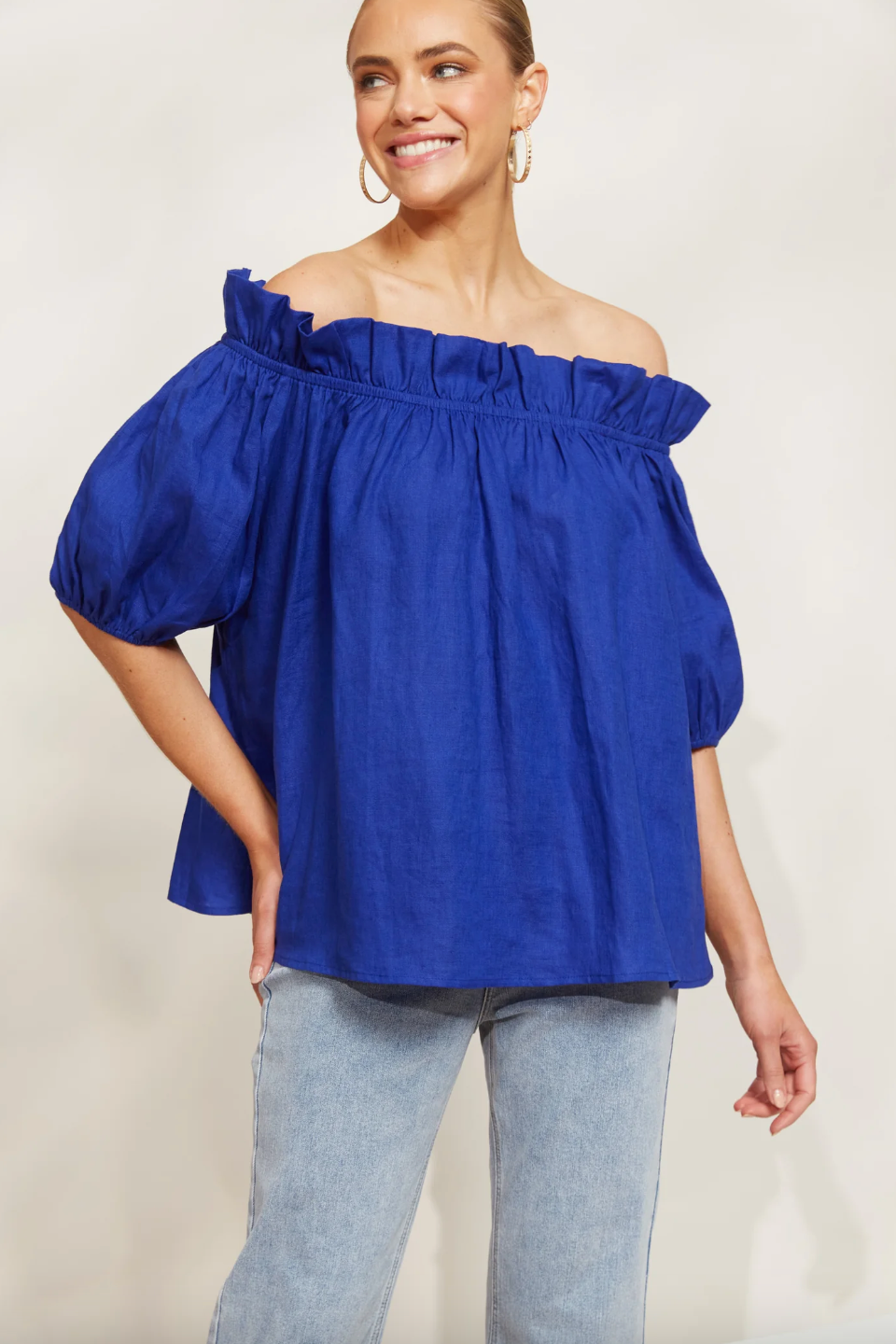 Eb & Ive Halcyon Ruched Top - Cobalt | Buy online @mookah.com.au – Mookah