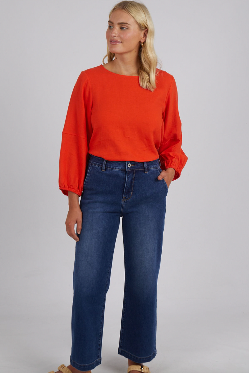 Elm Izzy Wide Leg Jean Dark Blue Buy Online Au Mookah