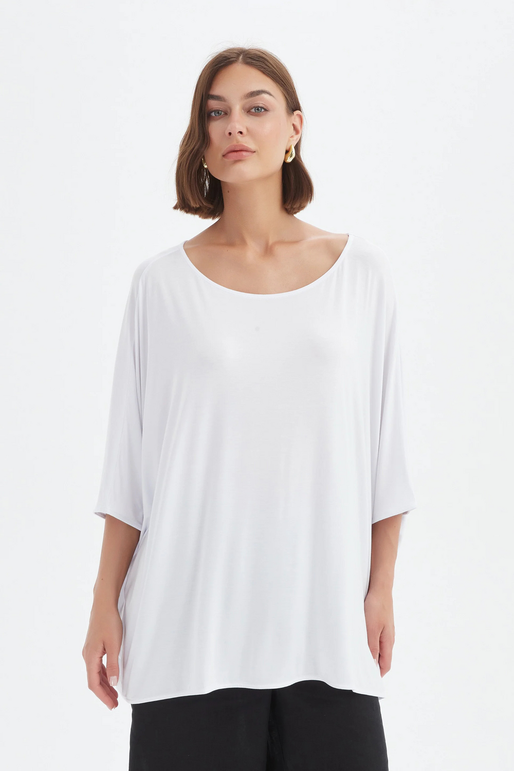 Tirelli Oversized Boxy Tee - White | Mookah