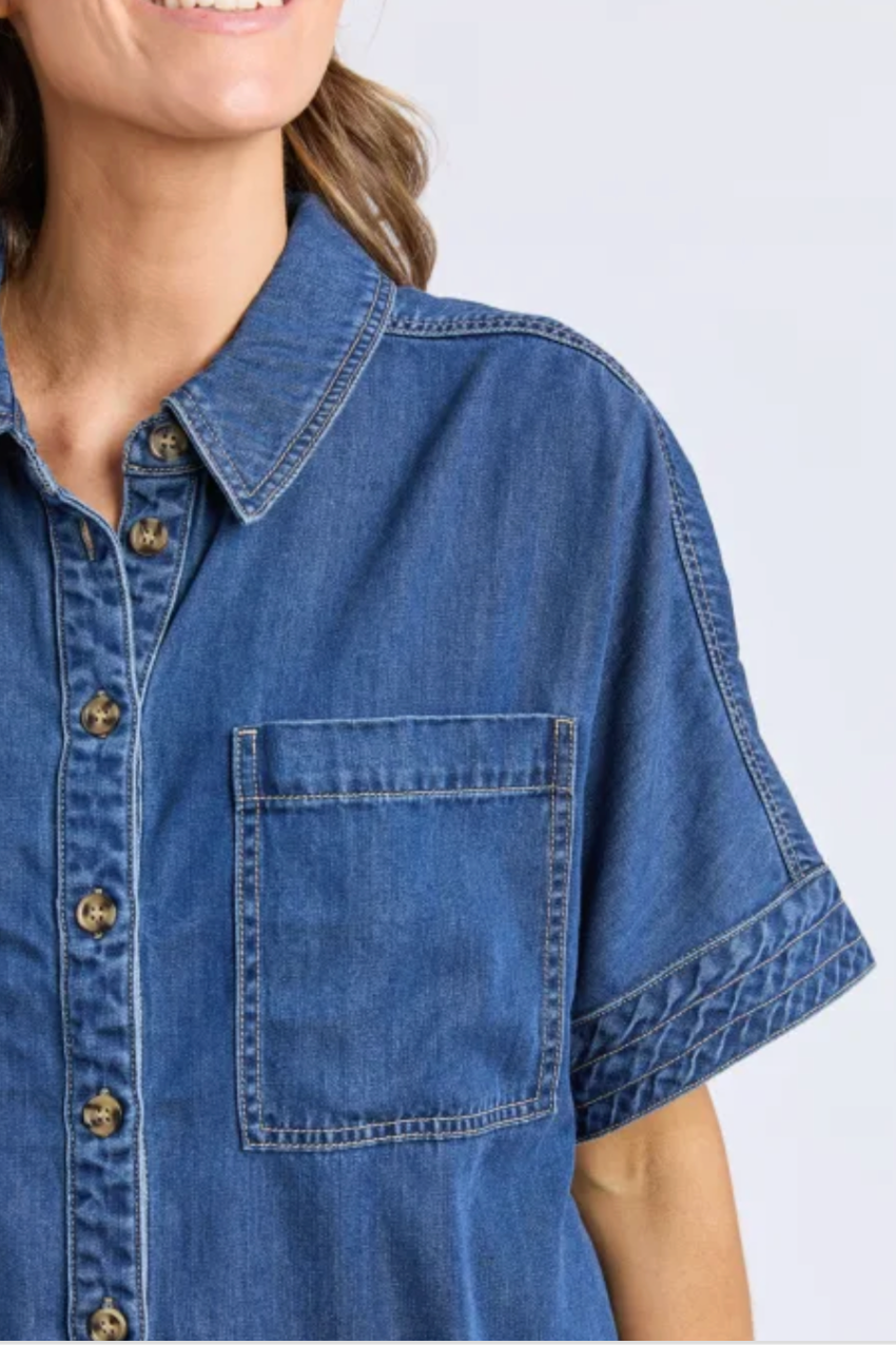 Elm Demi S/S Denim Shirt | Shop @mookah.com.au | AFTERPAY Available ...